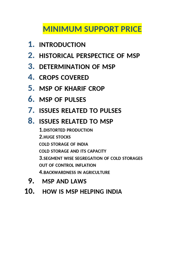 Minimum Support Price | PDF