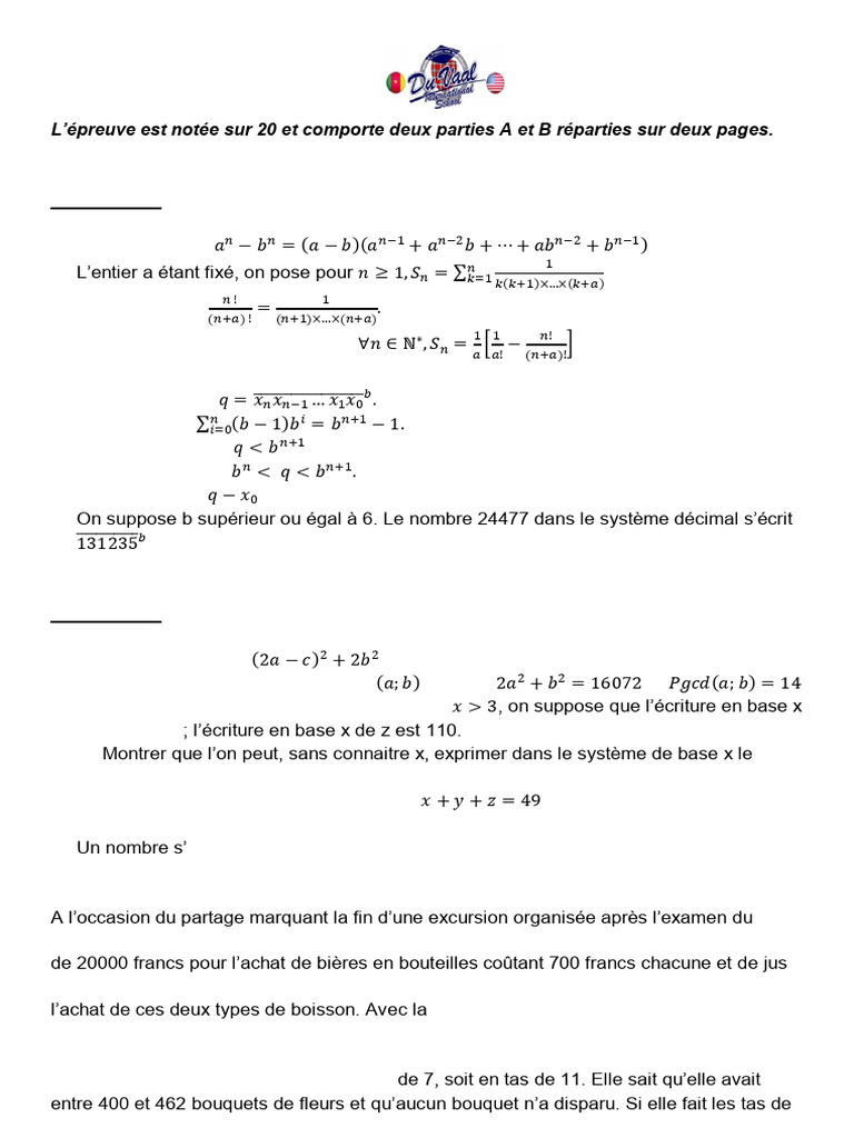 Hebdo 1 Tle C Du Vaal | PDF | Mathématiques