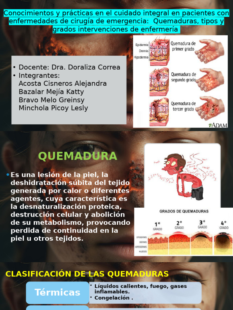 Cuidados de Quemaduras: Tipos y Tratamientos | PDF | Quemar | Herida