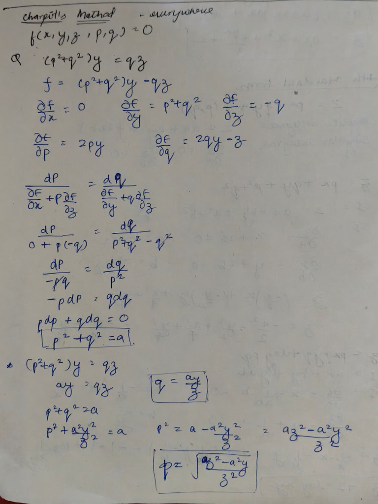 Charpit Method Questions | PDF