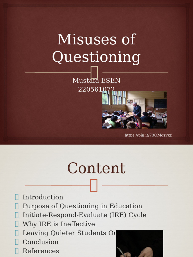 Misuses of Questioning in Education | PDF