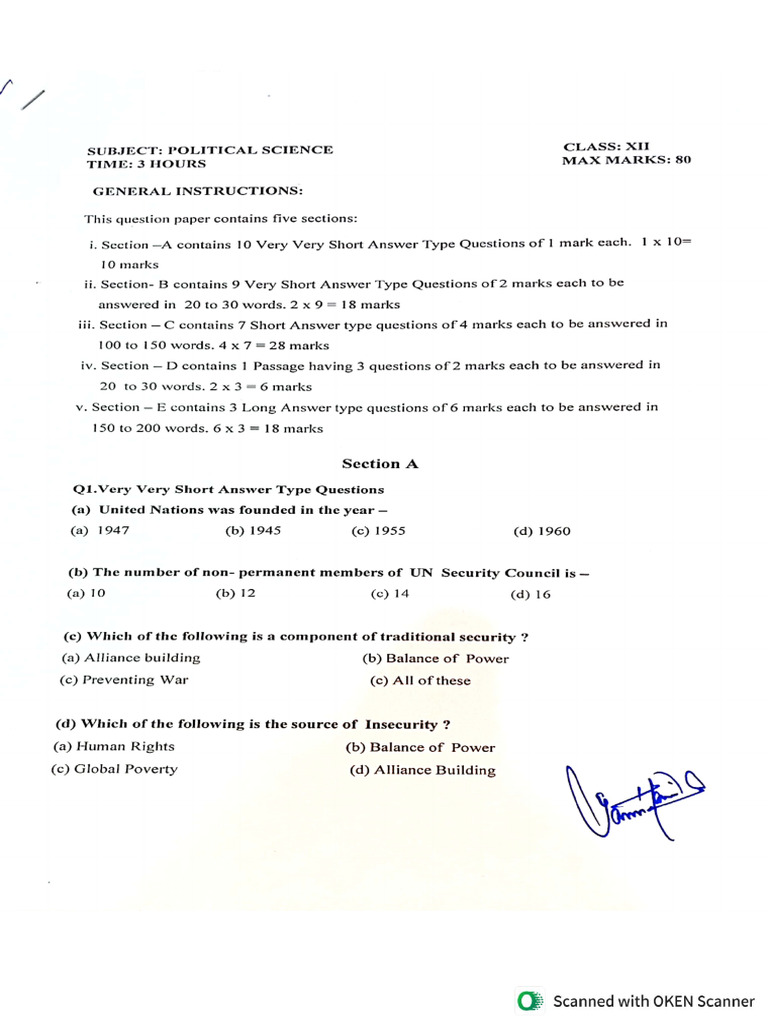 MTP Political Science 12th | PDF
