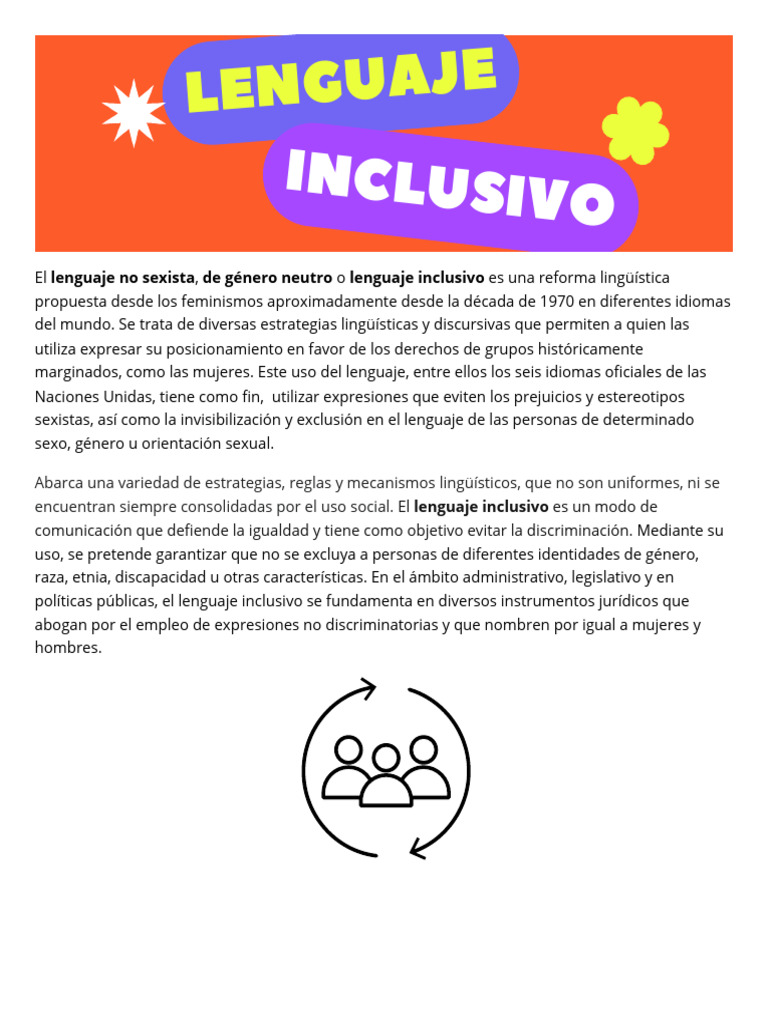 Lenguaje Inclusivo | PDF | Sexismo | Estudios de género