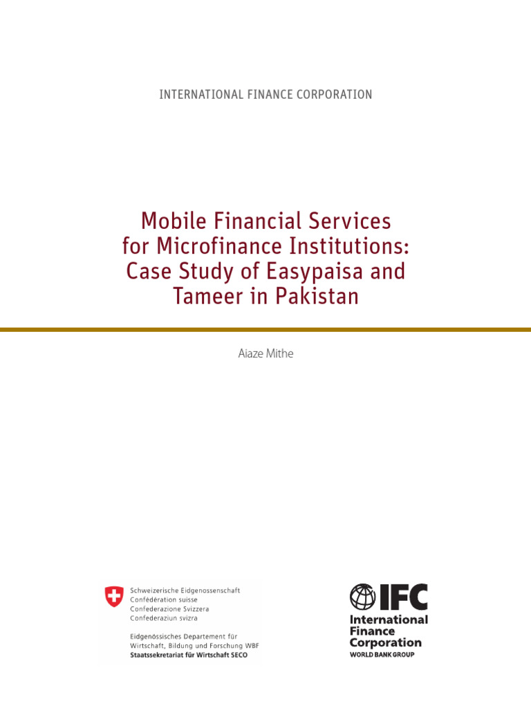 Mobile Finance Services For Microfinance Institutions A Case Study of ...
