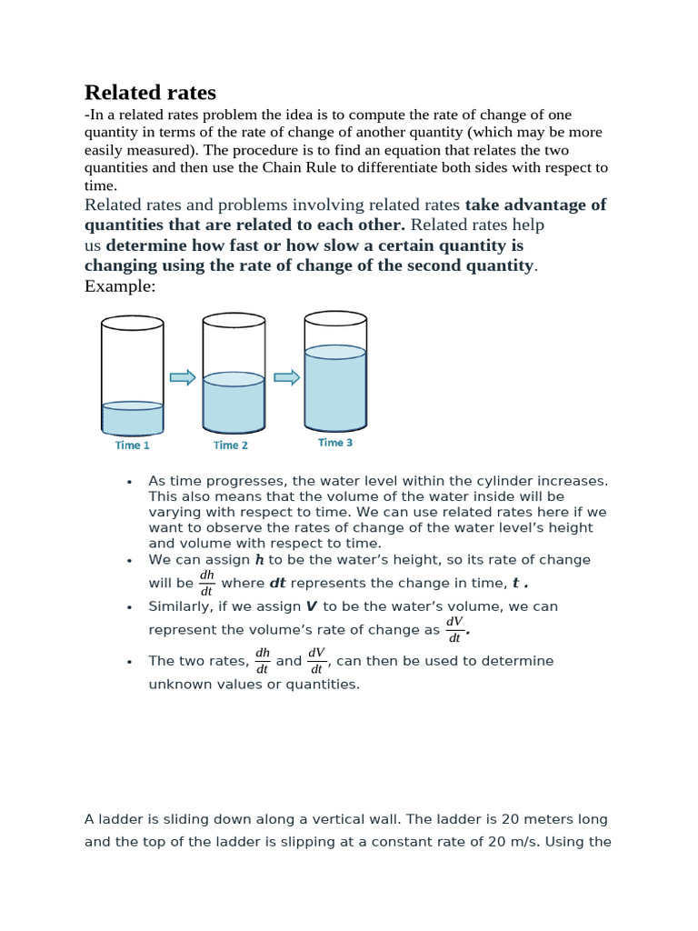 Understanding Related Rates in Calculus | PDF | Mathematical Objects ...