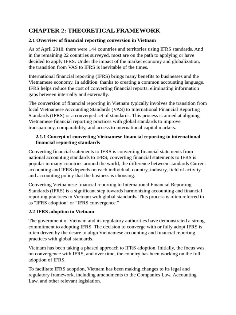 THEORETICAL FRAMEWORK | PDF | International Financial Reporting ...