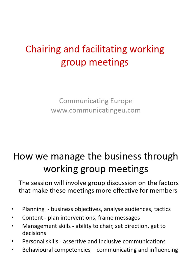 Effective Strategies for Meeting Facilitation | PDF | Communication ...