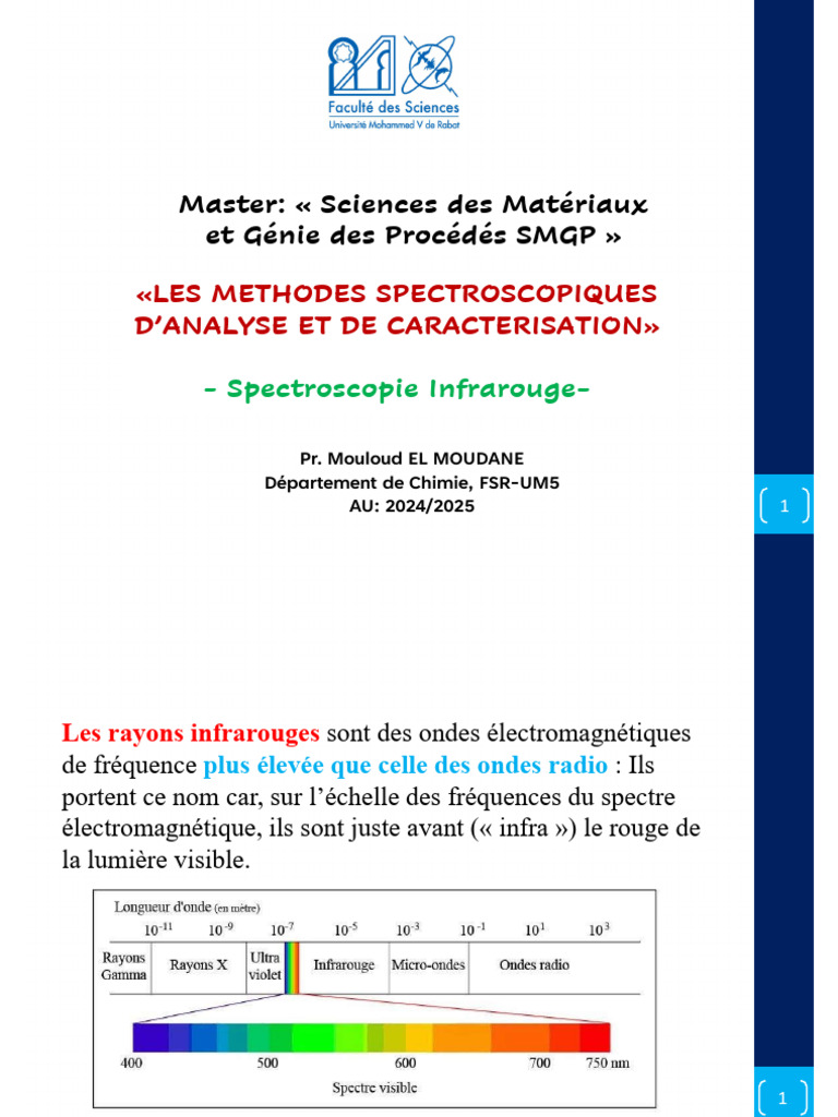 Chapitre 2 Spectroscopie IR | PDF | Chimie physique | Radiation ...