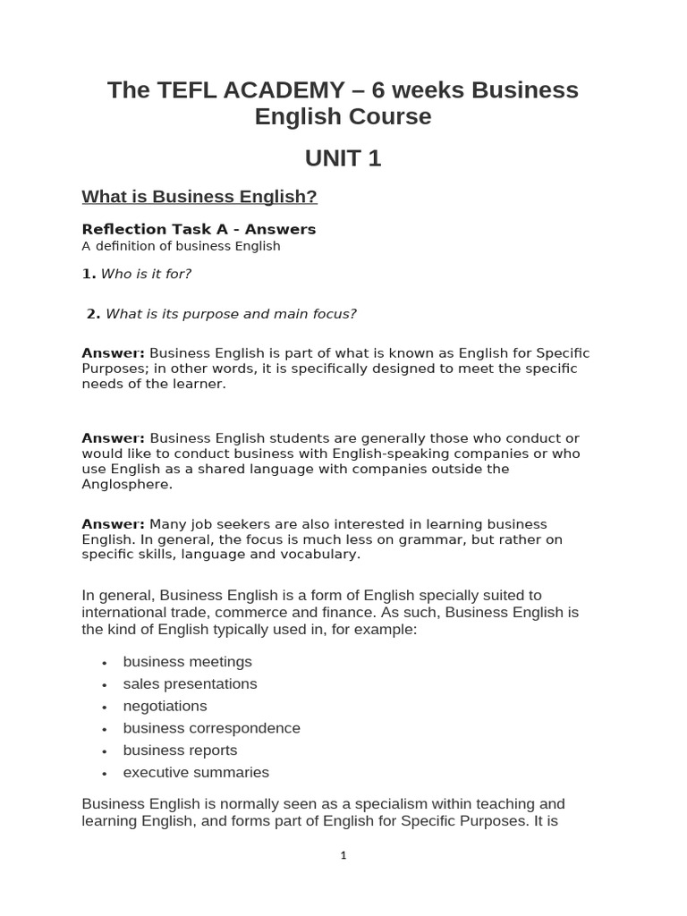 Understanding Business English Essentials | PDF | English Language ...