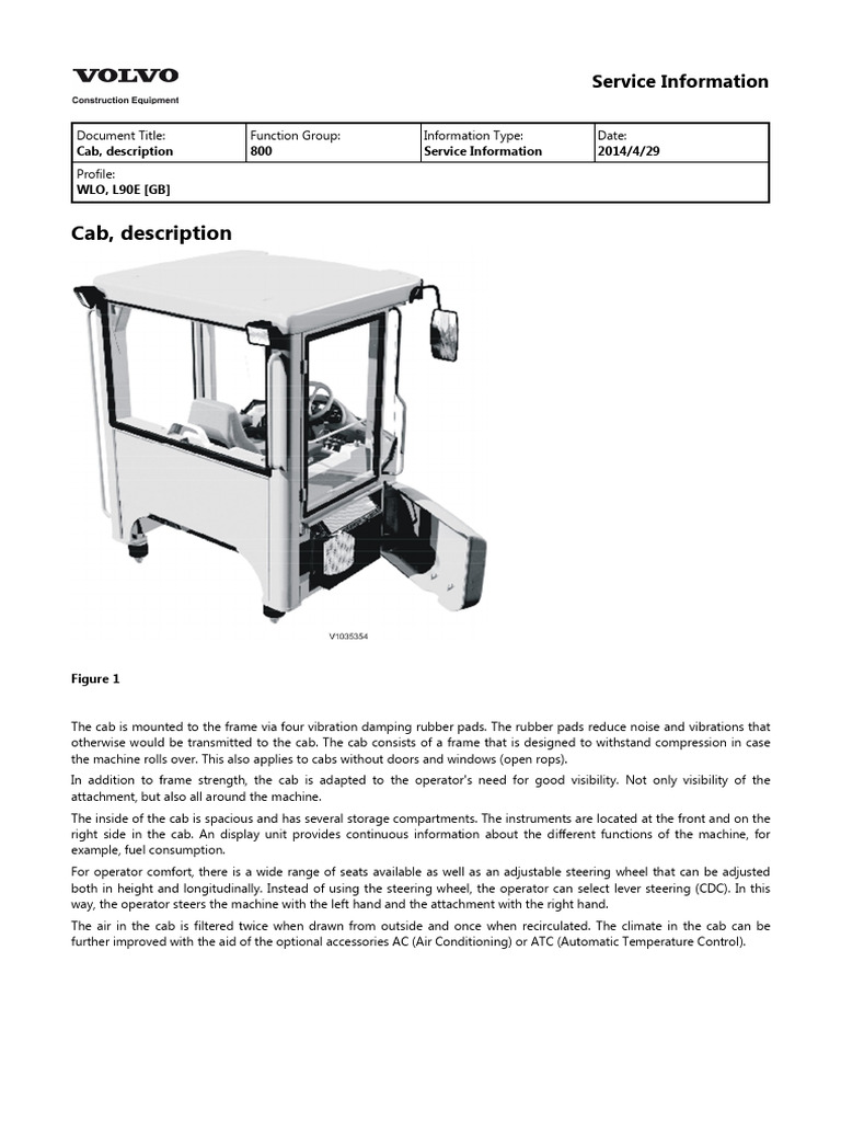 Operator Cab Maintenance Guide | PDF | Mechanical Engineering ...