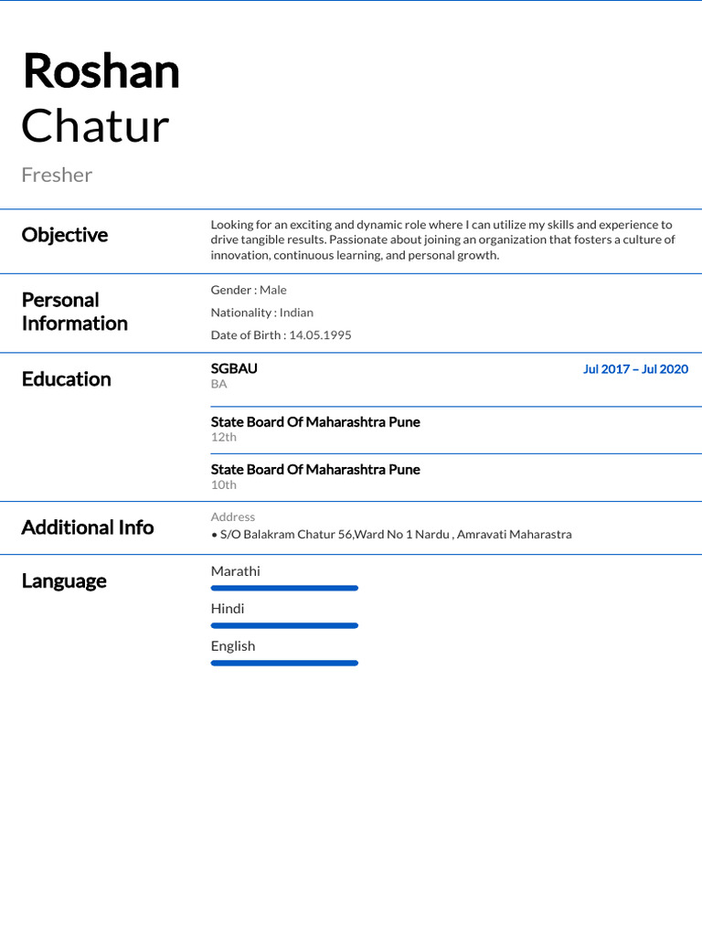Roshan Resume 895 | PDF