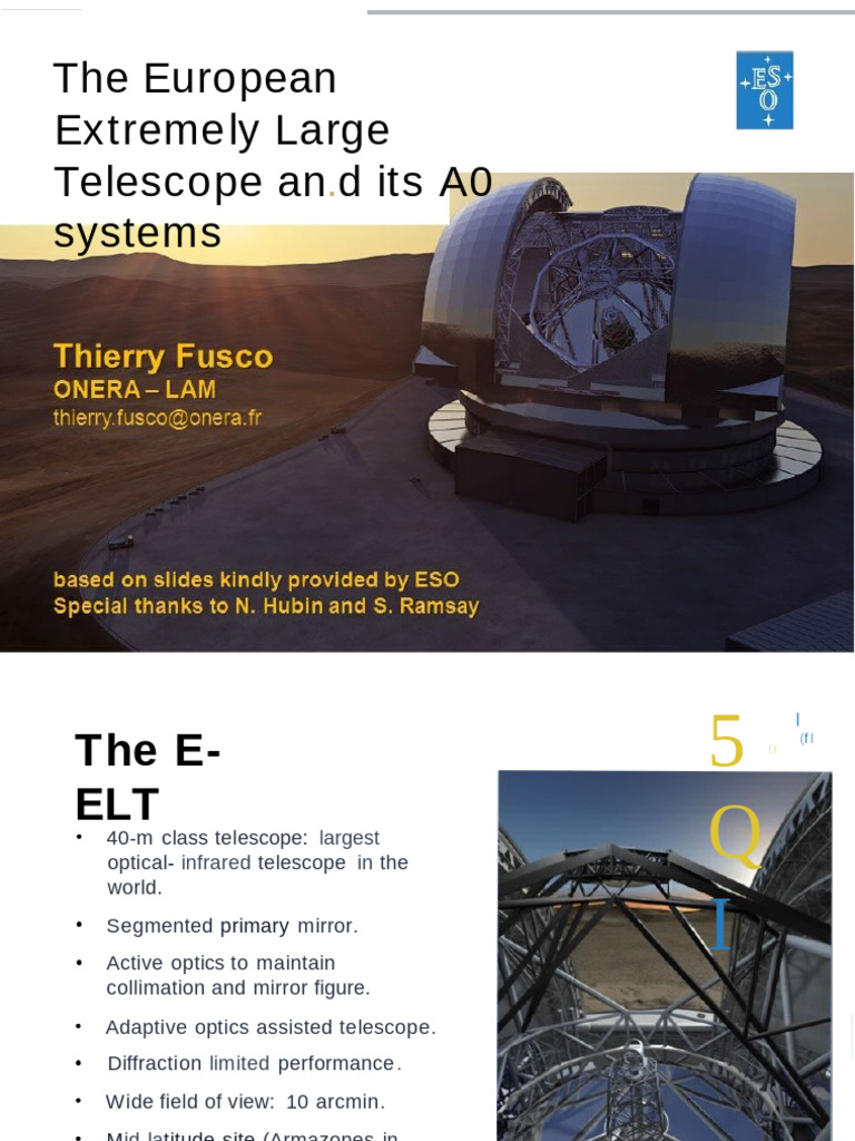 Elt | PDF | Laboratory Equipment | Astronomy