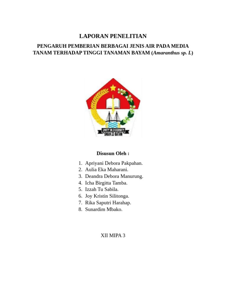 Laporan Penelitian Biologi | PDF