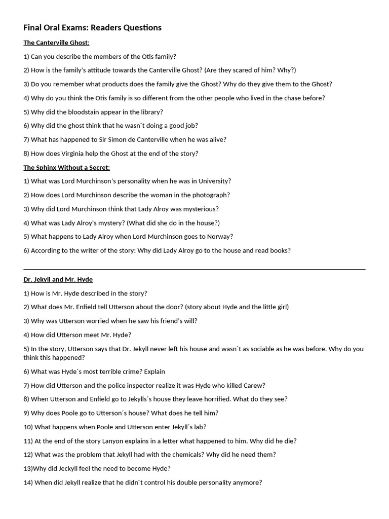 Final Oral Exams | PDF