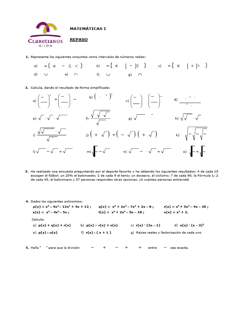 Repaso Parcial 1 Con Soluciones | PDF | Números | Conceptos matemáticos