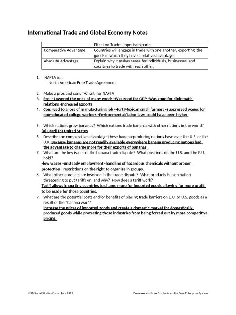 Econ - International Trade and Global Economy | PDF