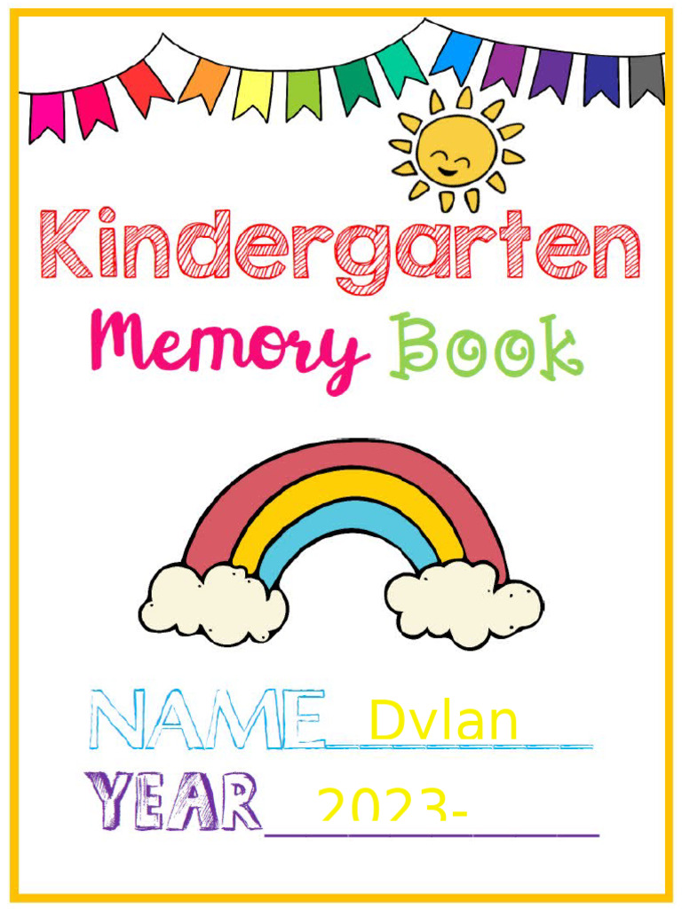 Kindergarten Memory Book Cover 2024 | PDF