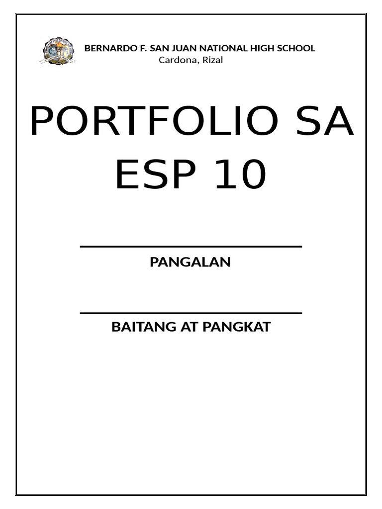 Esp Portfolio Format | PDF