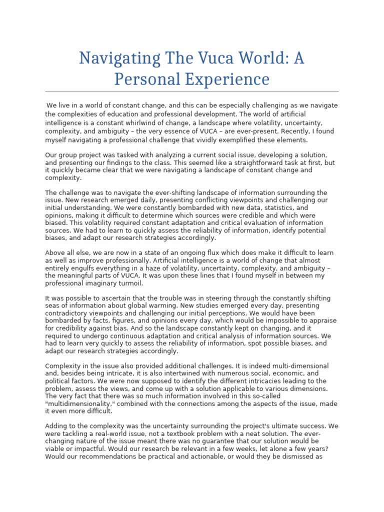 Navigating The Vuca World | PDF | Information | Human Communication
