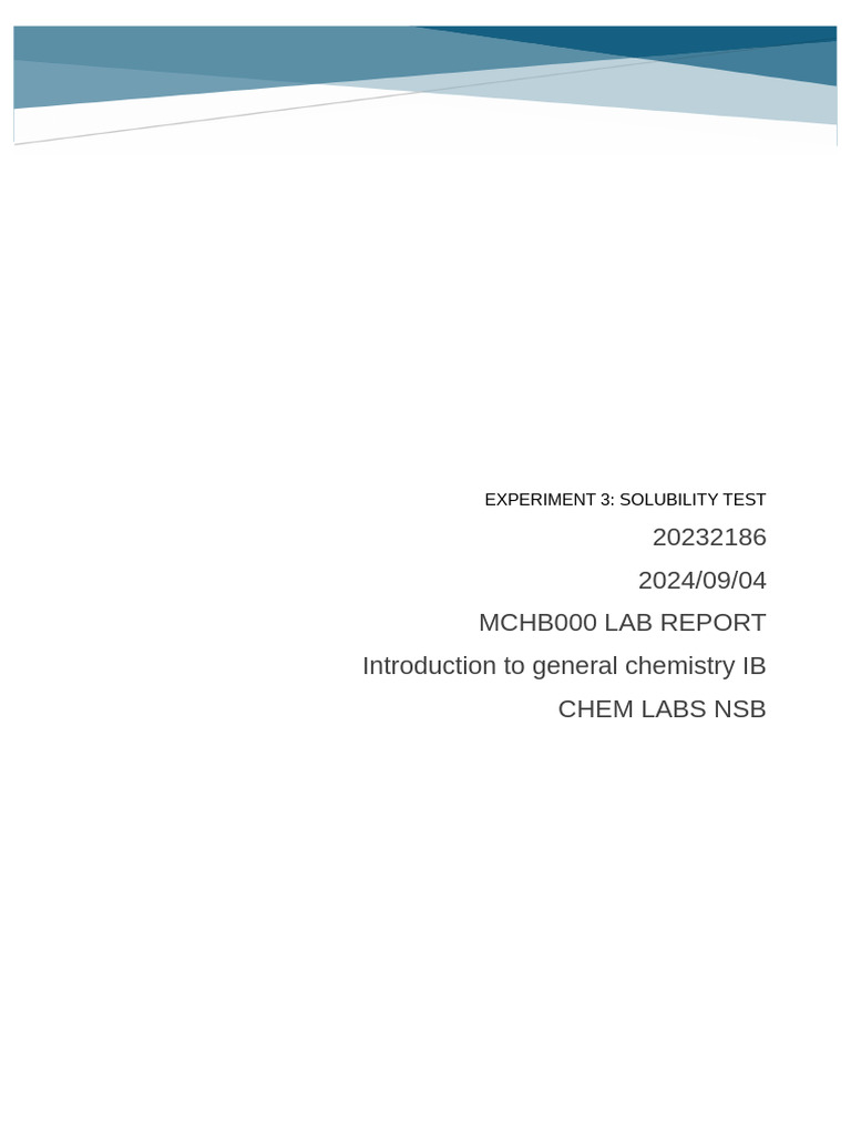 Chem Pract 3 | PDF | Acid | Solubility