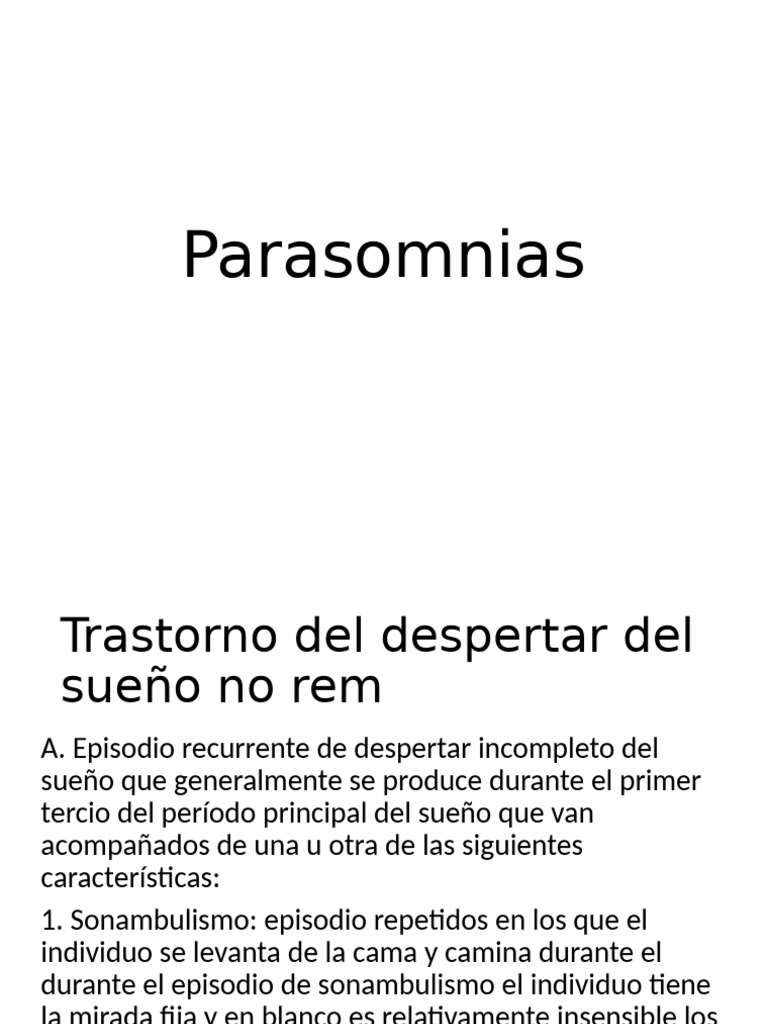 Parasomnias | PDF | Pesadilla | Medicina CLINICA