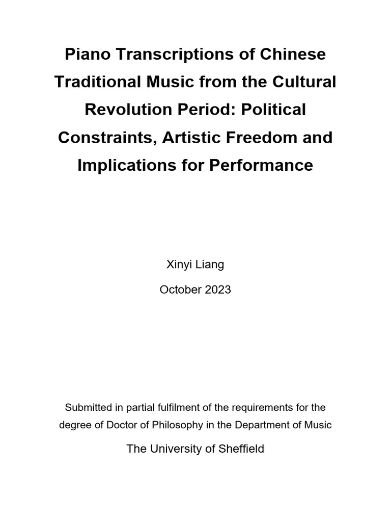 Liang, Xinyi, 190297417 | PDF | Mao Zedong | Cultural Revolution