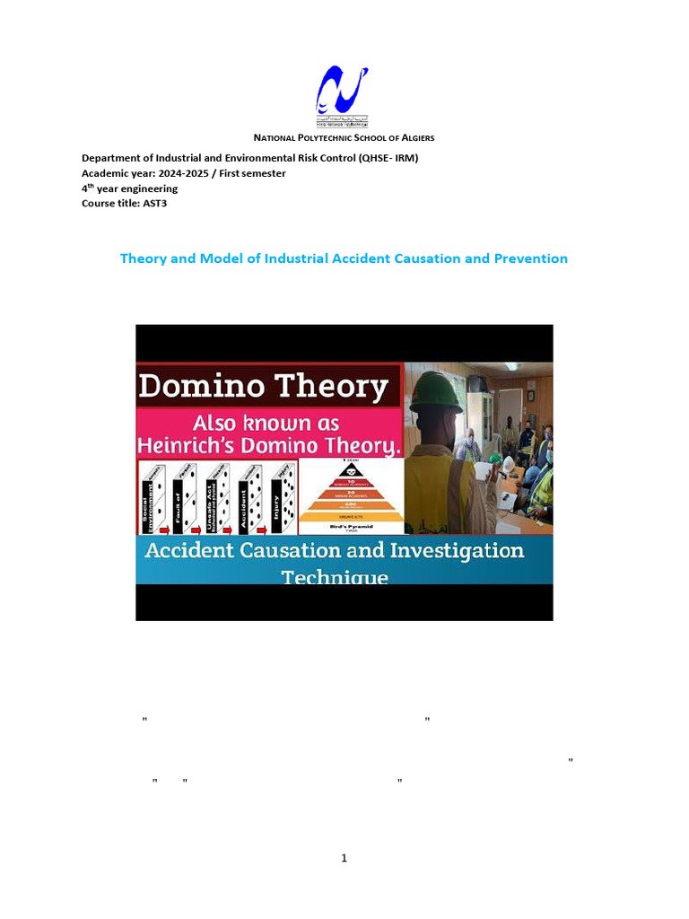 Domino Model of Accident Causation | PDF | Causality