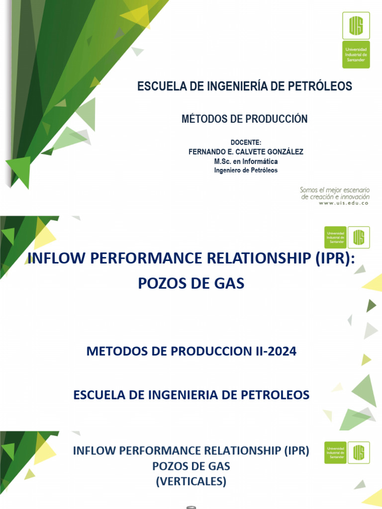 04f_Productividad__IPR_Pozos_de_Gas_II2024 | PDF | Gases | Turbulencia