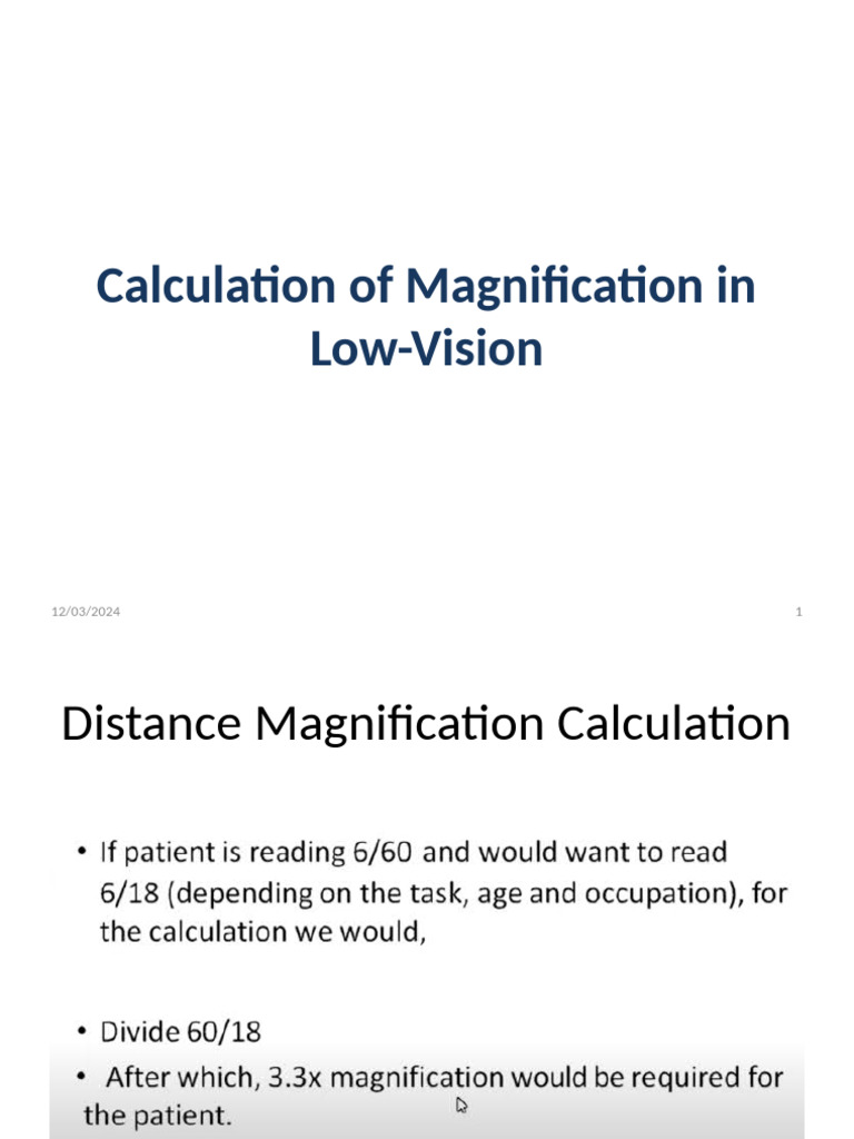 Calculation of Magnification | PDF