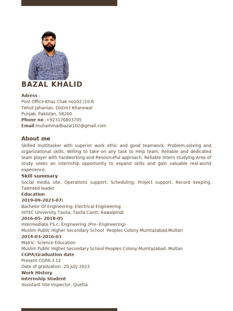 Bazal CV Word | PDF
