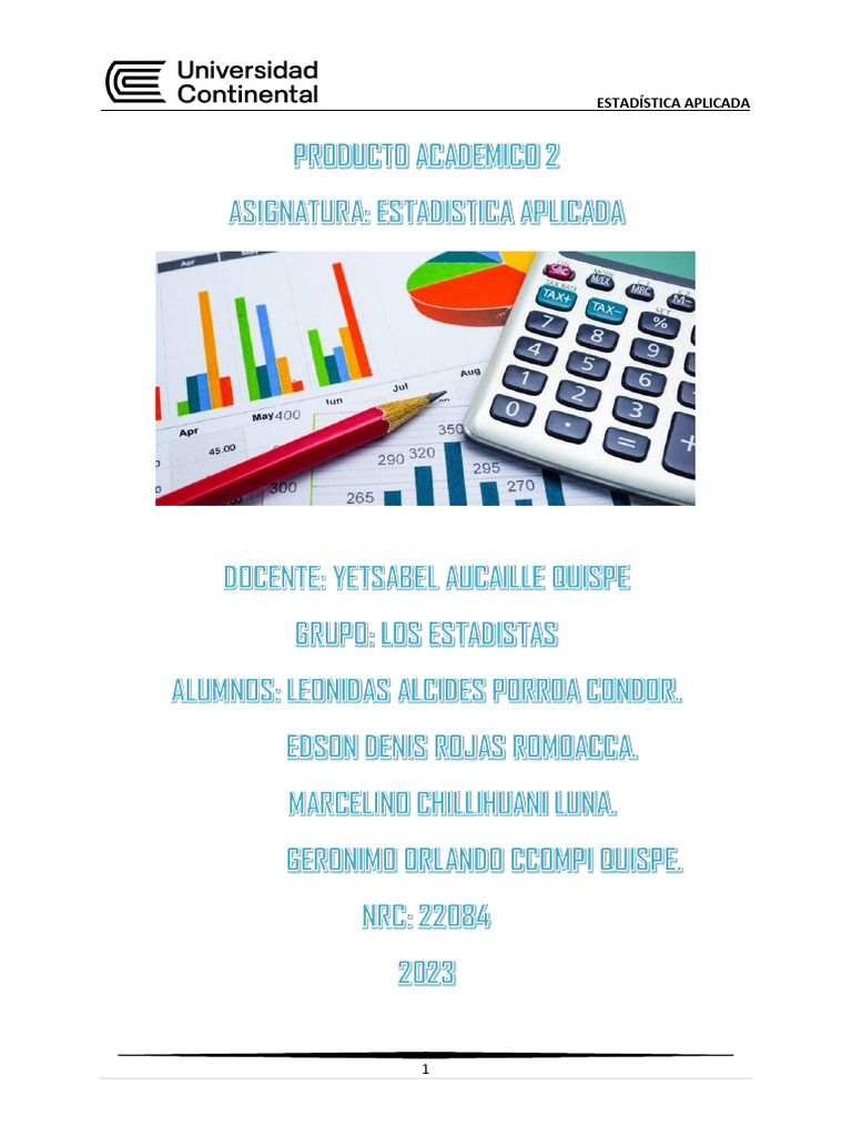 Producto Academico 2 Estadistica Aplicada | PDF | Estadísticas