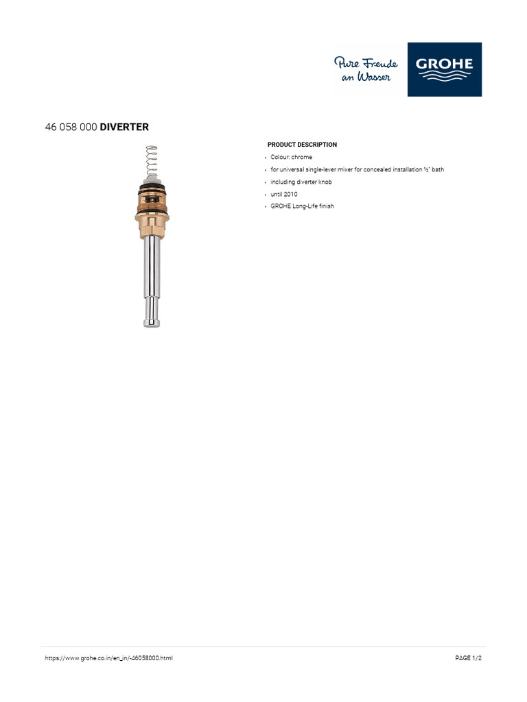 GROHE_Specification_Sheet_46058000 | PDF