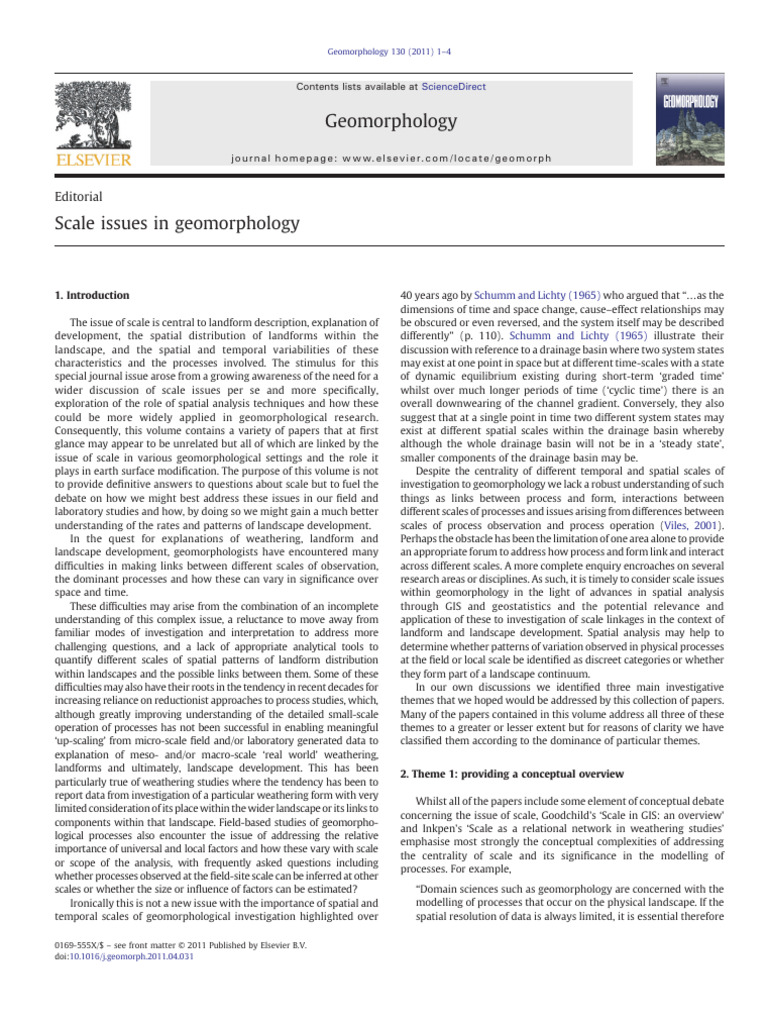 Warke2011 - Scale Issues in Geomorphology | PDF | Geomorphology ...