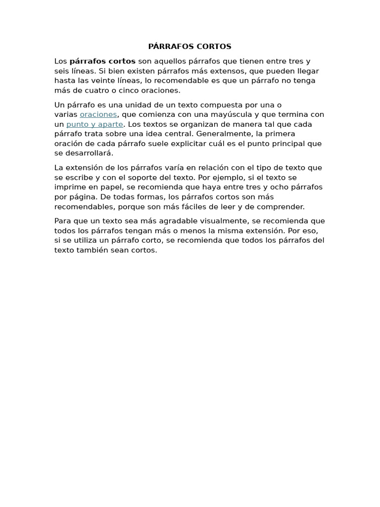 Guía de Párrafos Cortos Efectivos | PDF