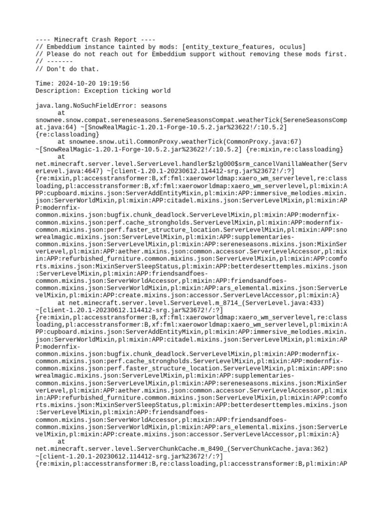 Minecraft Crash Report Analysis | PDF | Computing | Computer Science