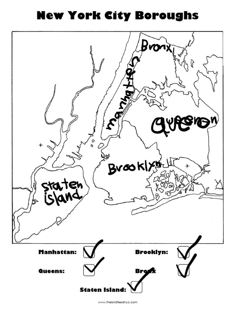 Edited New York City Boroughs Coloring Activity For Kids | PDF