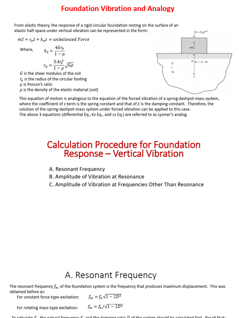 Foundation Vibration and Analogy: Posson's | PDF | Resonance | Waves