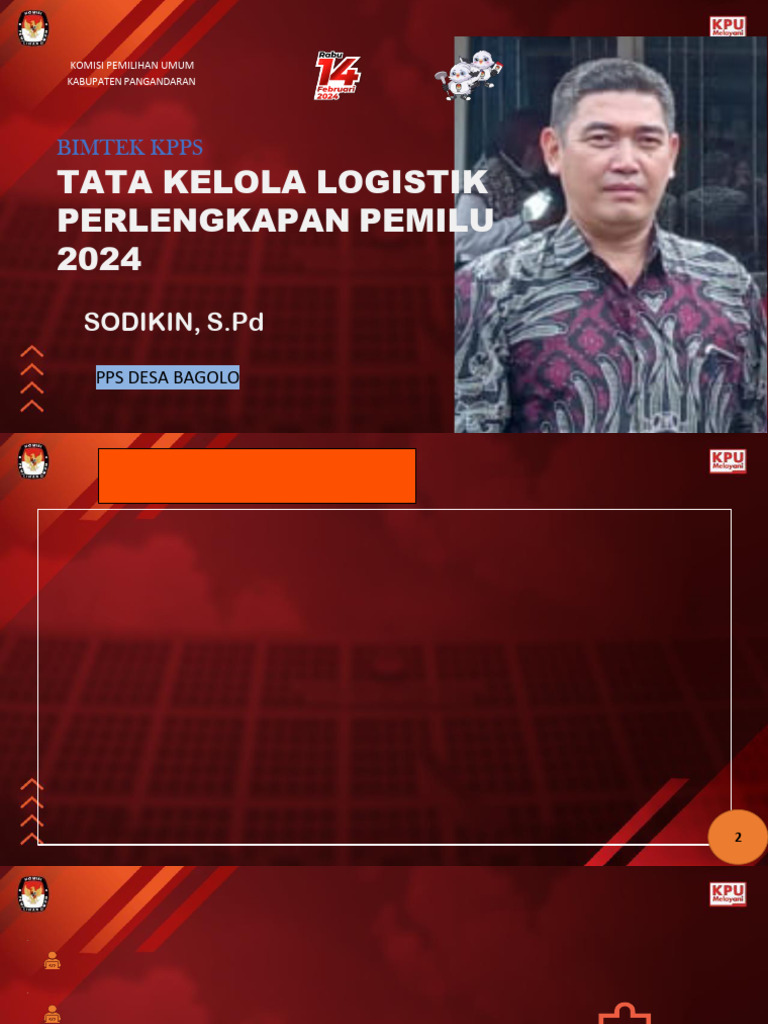 Materi Ketua Sodikin Perlengkapan Pemilu 2024 Jadi | PDF