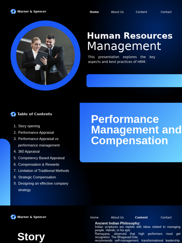 Blue and Black Modern Human Resources Management Presentation | PDF ...
