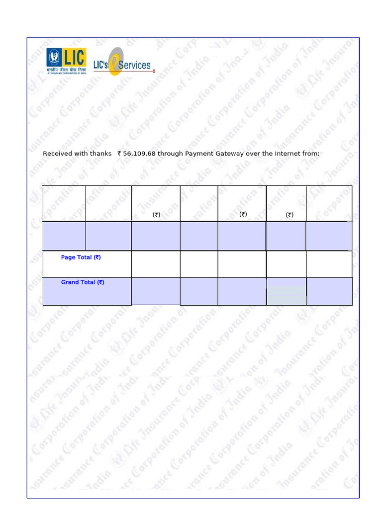 LIC Renewal Premium Receipt 2024 | PDF | Services (Economics) | Payments