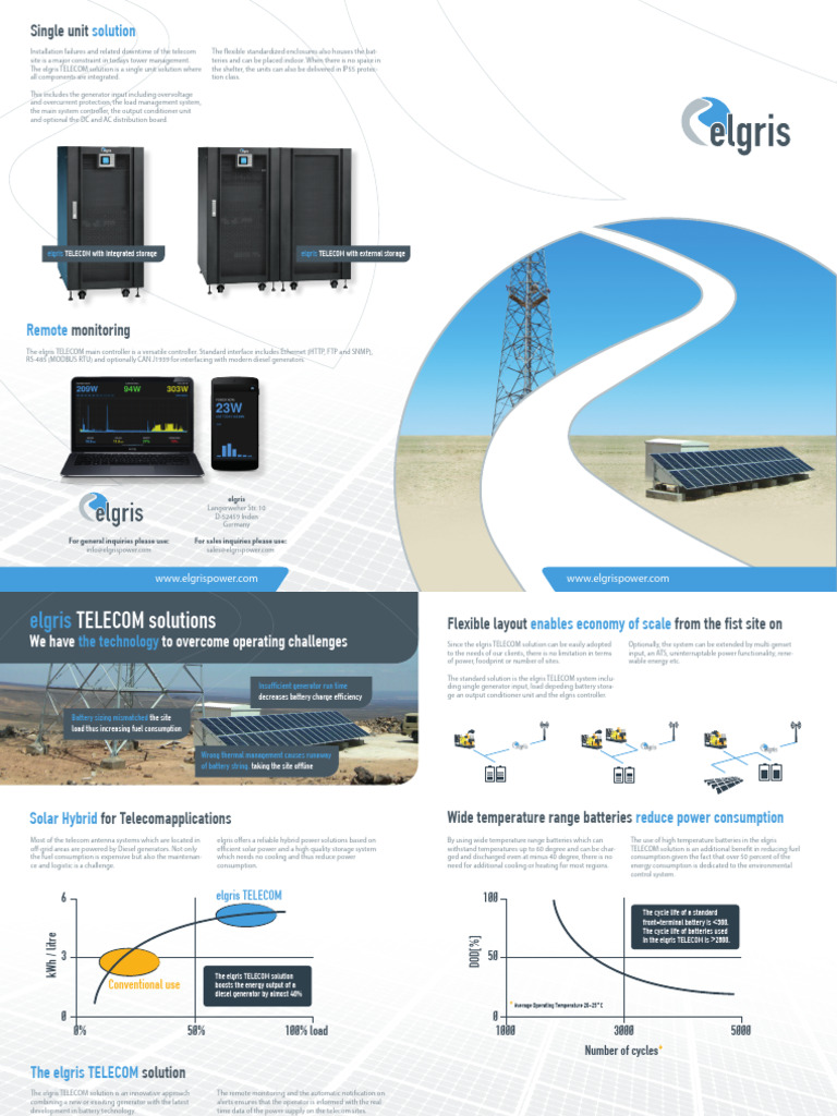Brochure Elgris TELECOM | PDF | Sustainable Technologies | Electricity