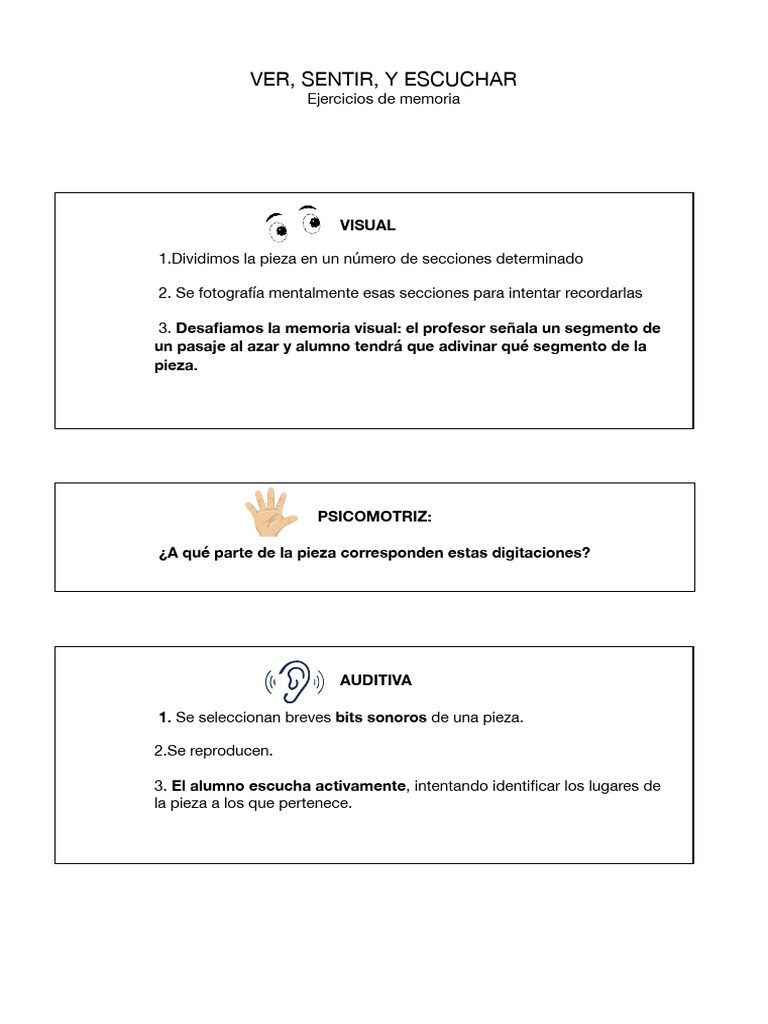 Ver, Sentir y Escuchar | PDF