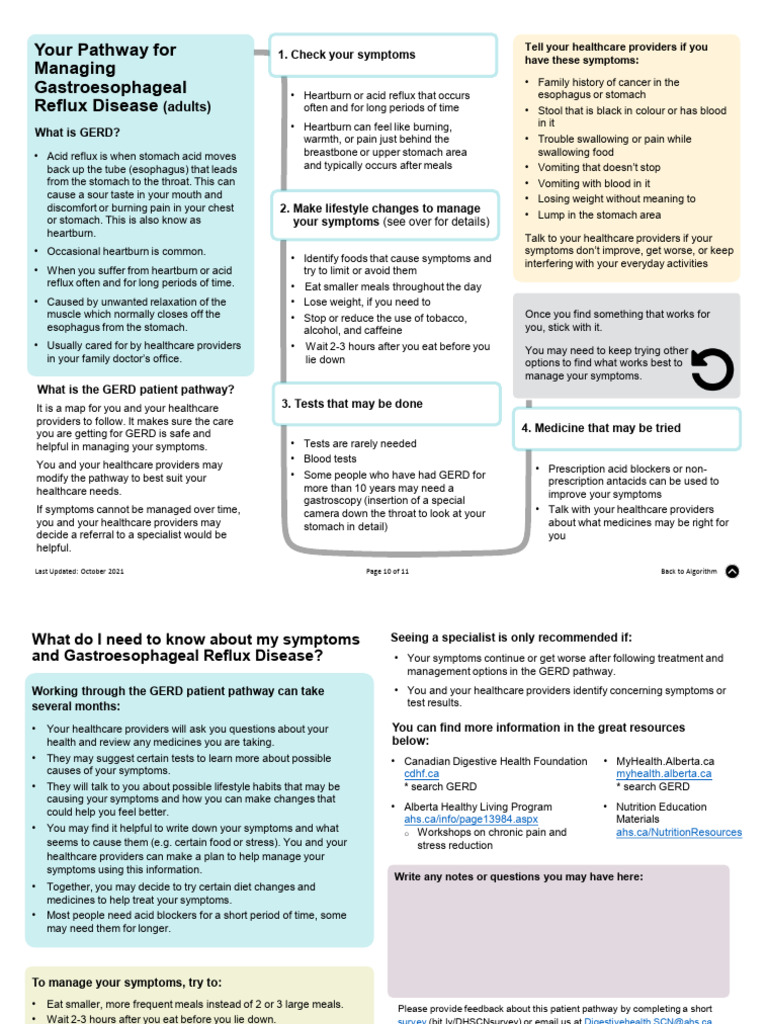 Ahs SCN DH Primary Care Pathway Gerd Patient Pathway | PDF ...