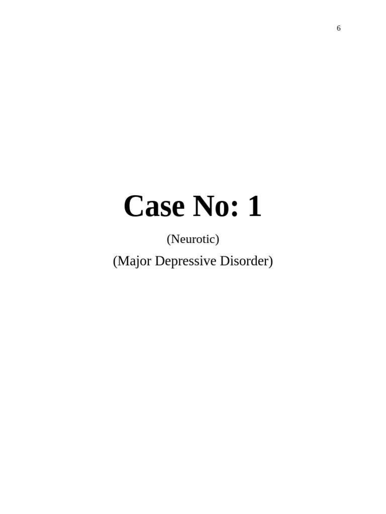 Case Report 1 | PDF | Relaxation (Psychology) | Mental Disorder