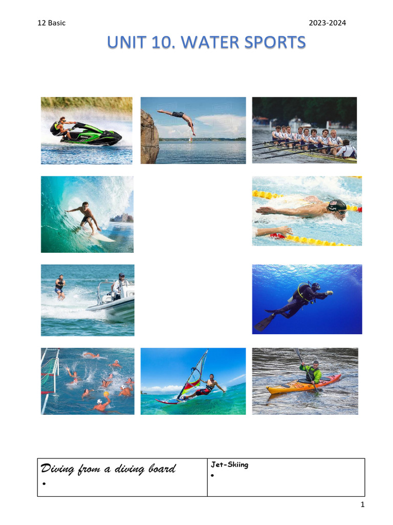 Unit-10.Water-Sports | PDF | Water Sports