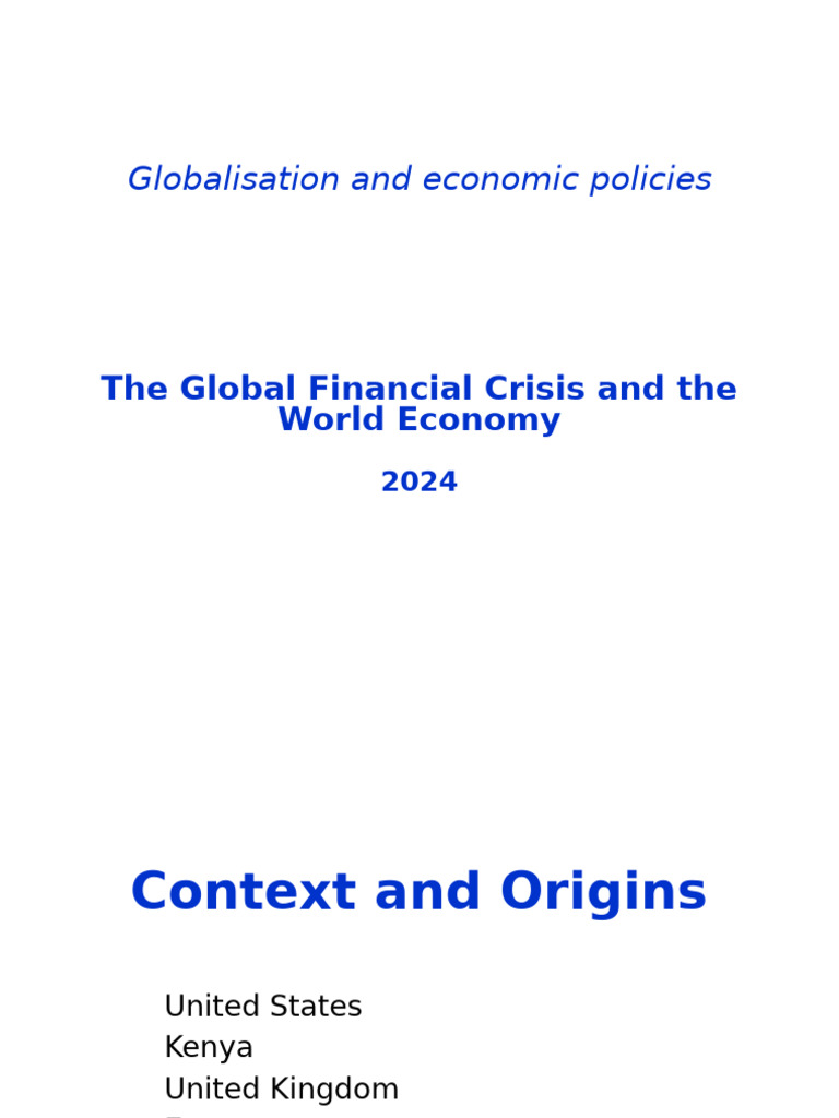 Globalisation and Economic Crisis Analysis | PDF | Recession ...