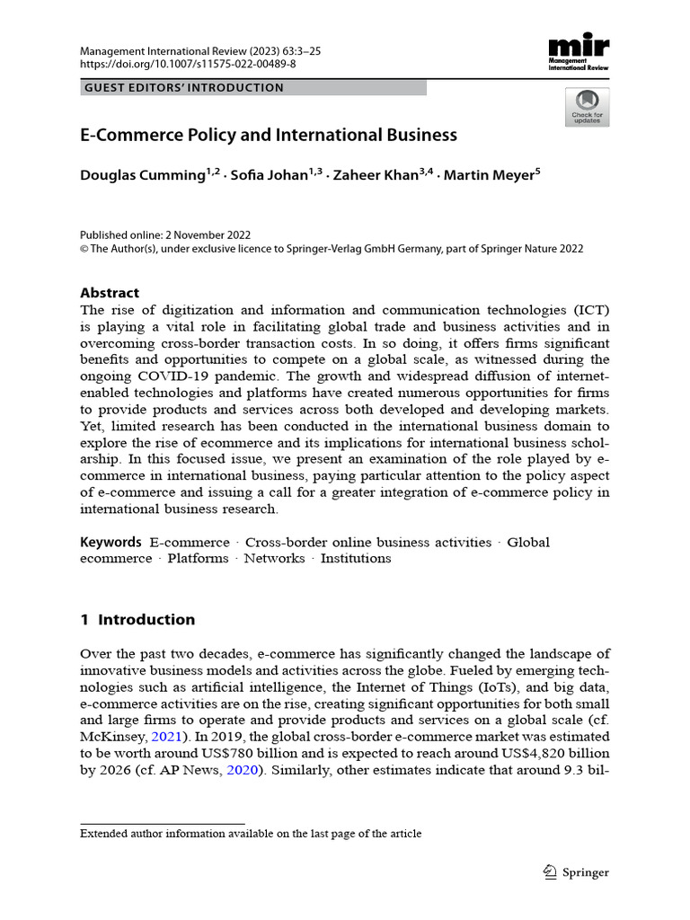 s11575-022-00489-8 | PDF | E Commerce | Internationalization