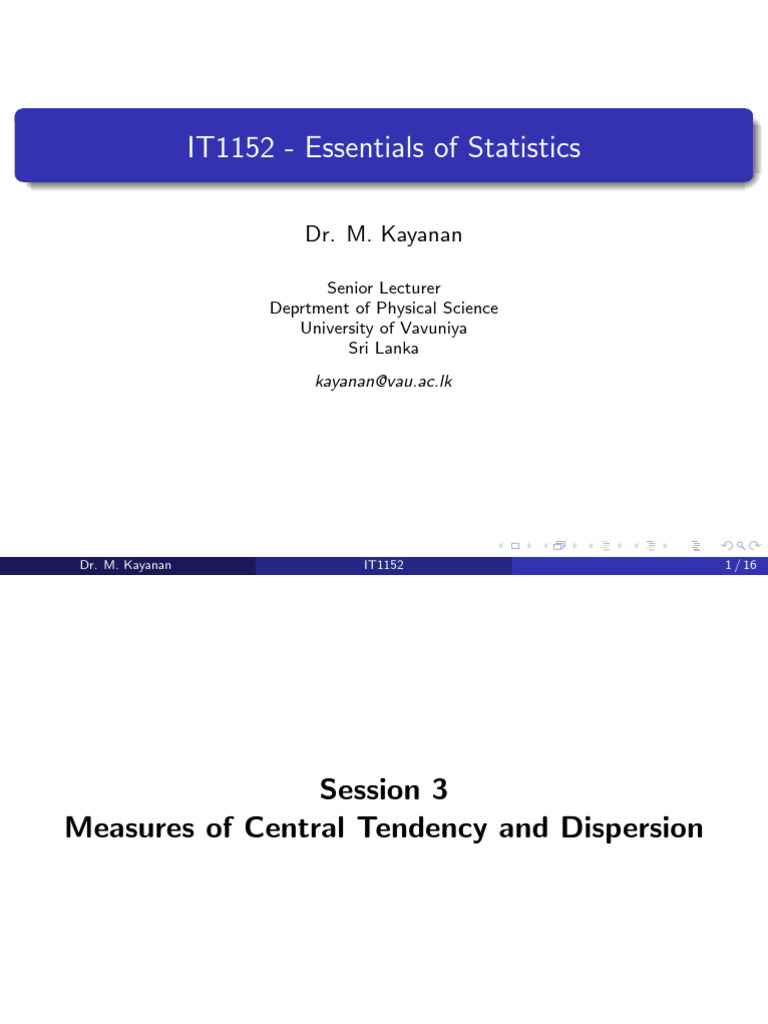 IT1152___3 | PDF | Mean | Median