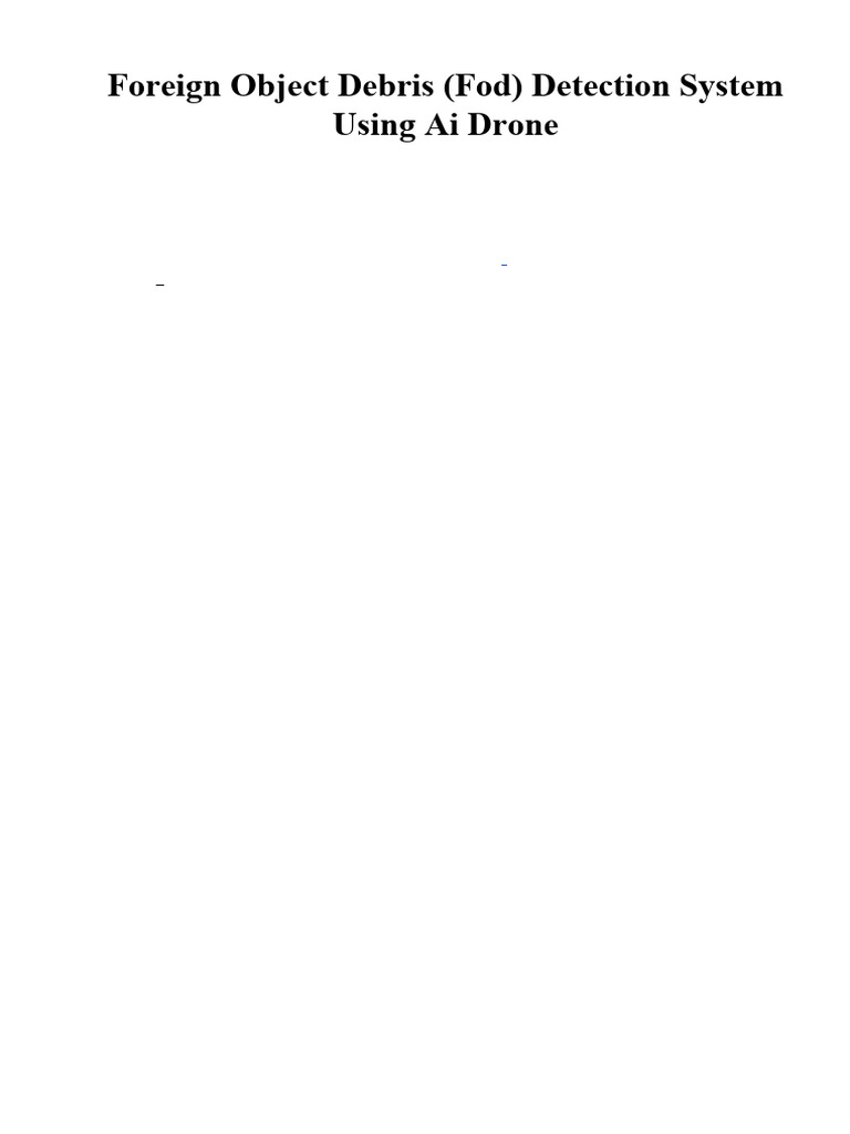 Foreign Object Debris Fod Detection System Using Ai Drone Ijertconv12is02026 Pdf Inductor