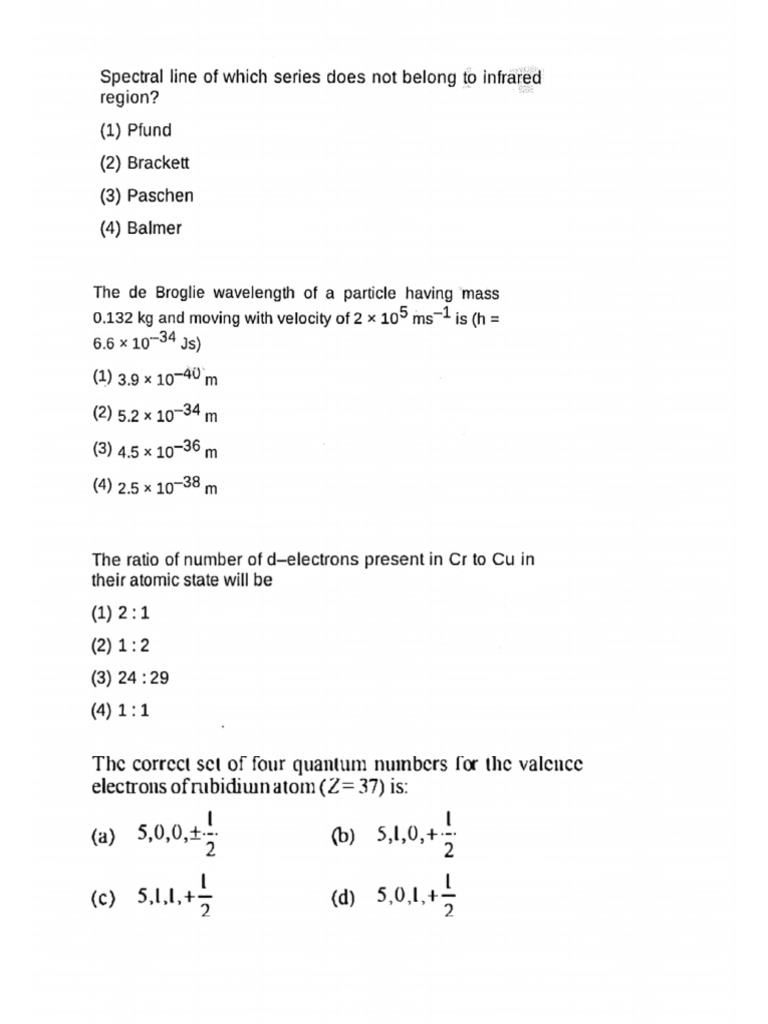 Structure of Atom Unit Test-2 | PDF